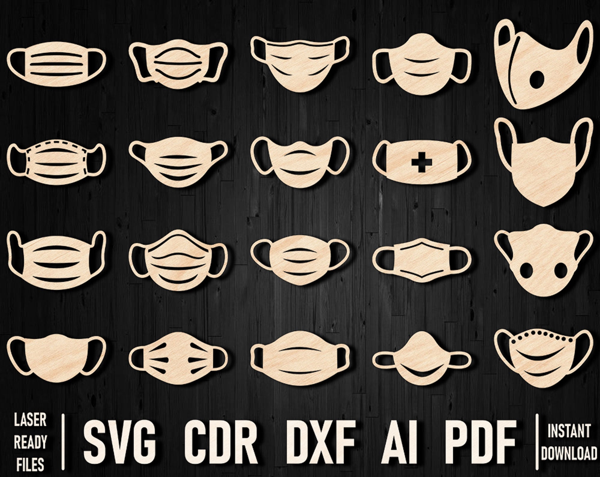 Medical Mask Svg Bundle For Cricut