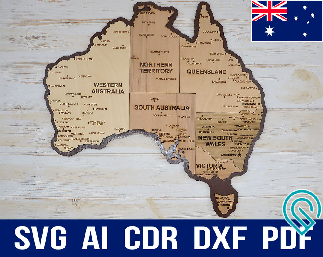 Australia Map Laser Cutting Svg File