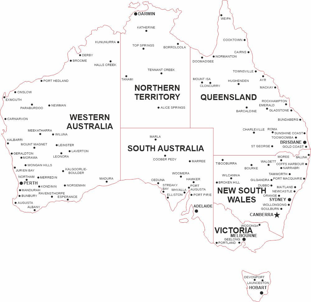 Australia Map Laser Cutting Svg File