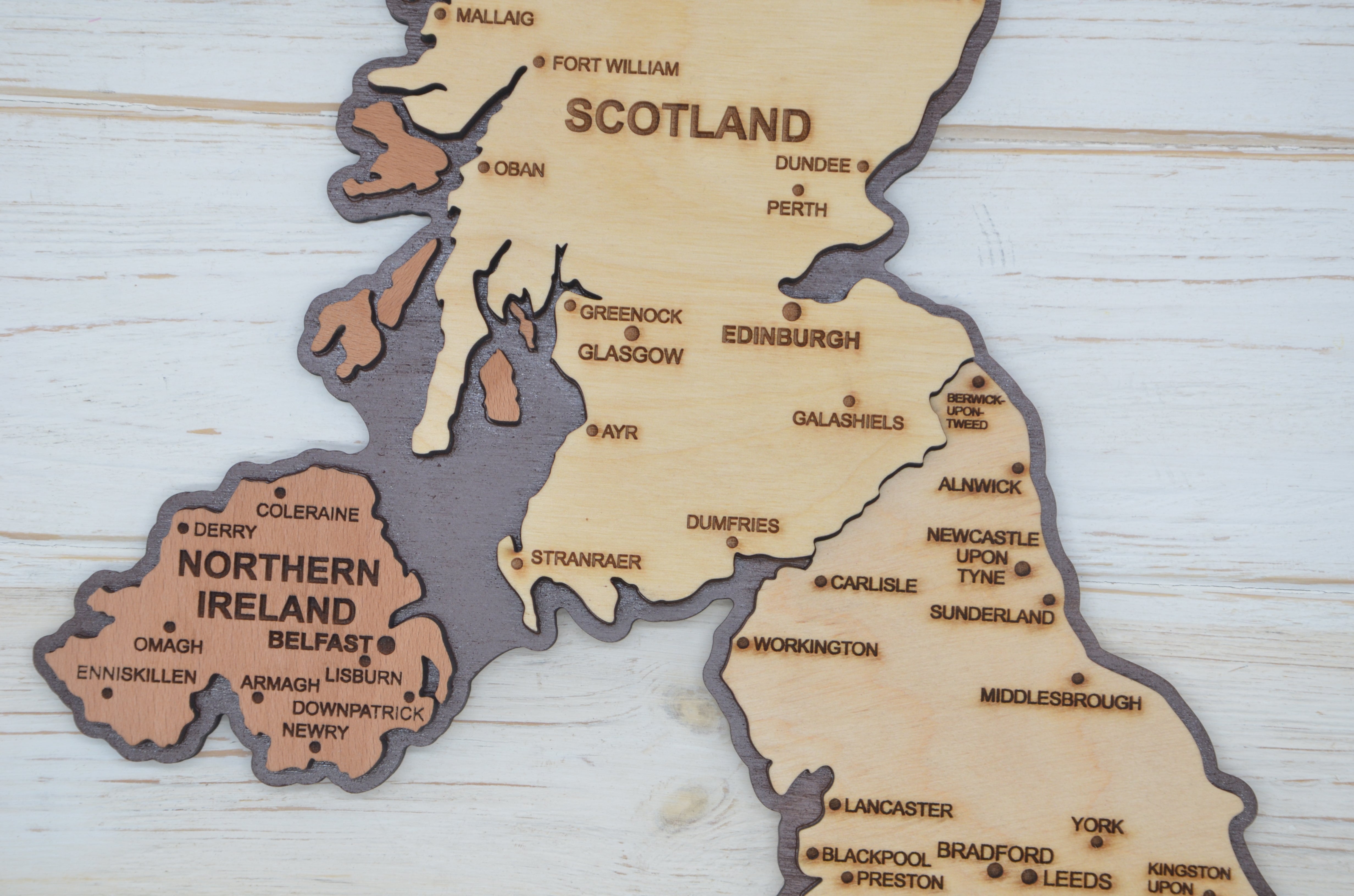 The United Kingdom Laser Engraiving Map