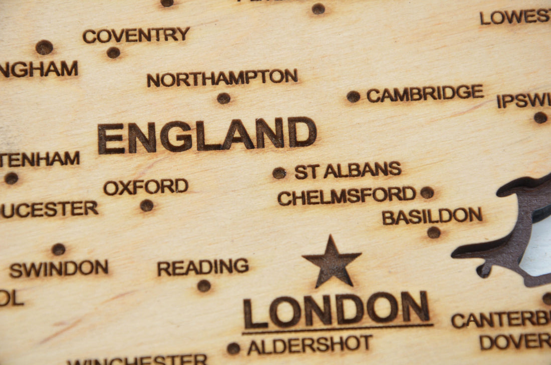 The United Kingdom Laser Engraiving Map