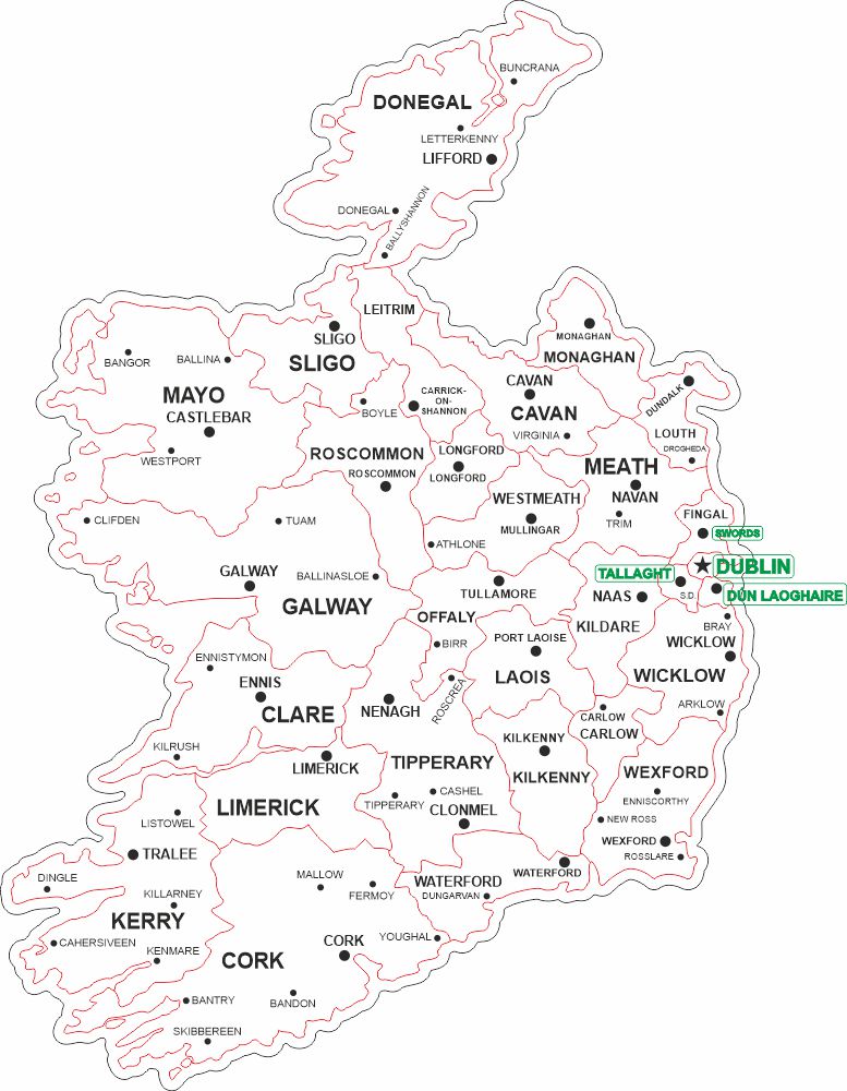 Ireland map laser cutting file