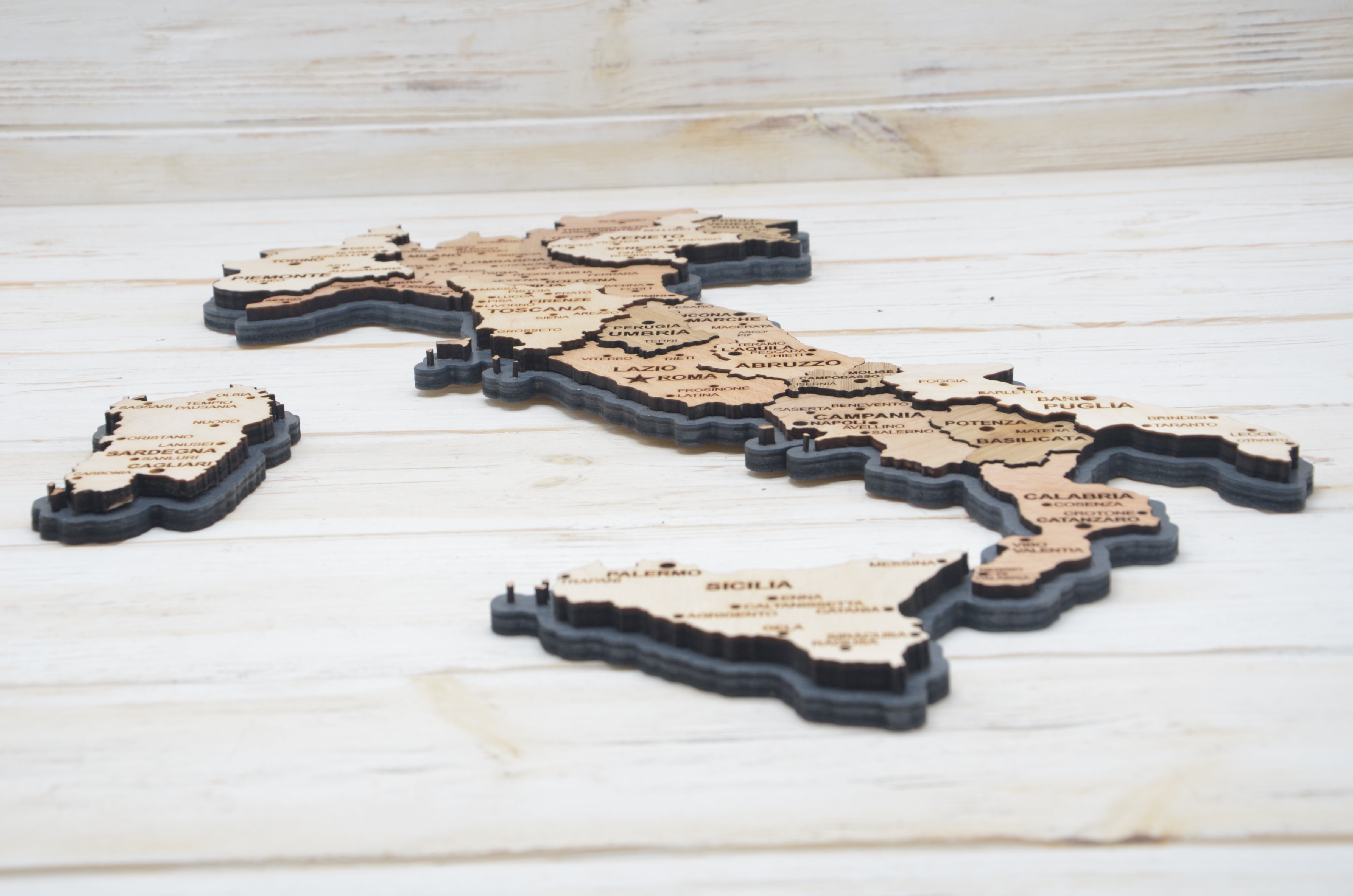 Italy Laser Engraiving Map Puzzle Svg