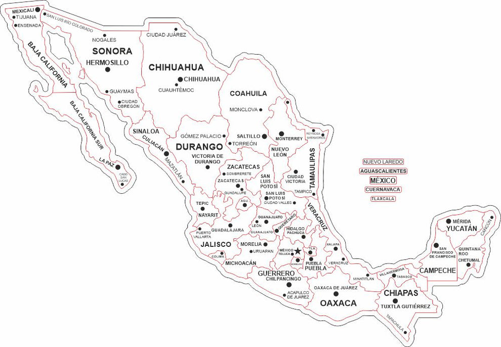 Mexico Wooden Map Svg File For Laser Cut