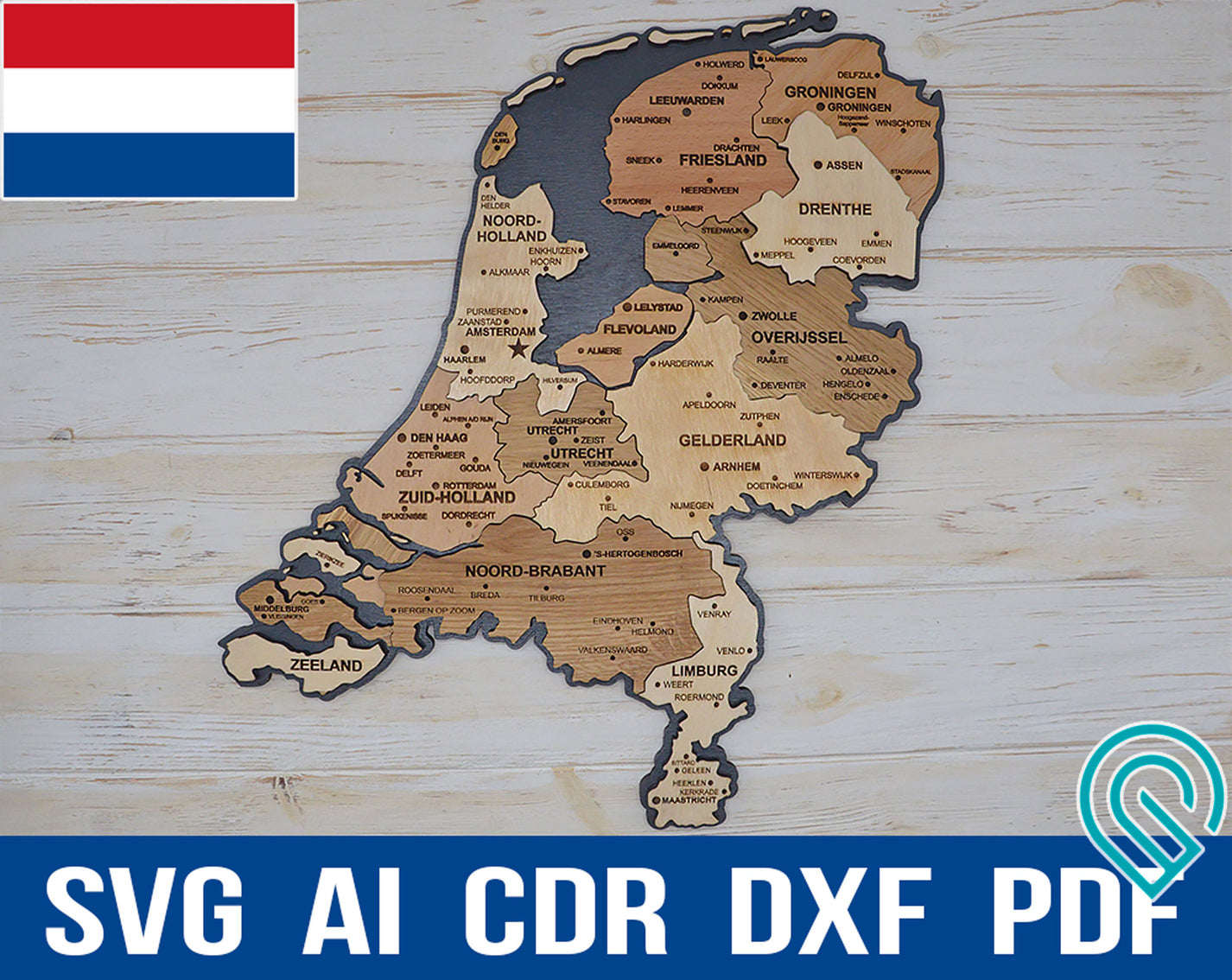 Netherlands Map File For Laser Cutting
