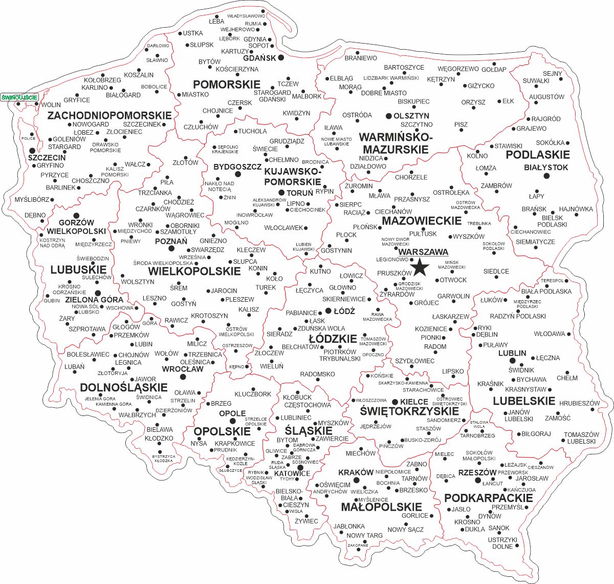 Poland Map Svg File For Laser Cutting And Engraving