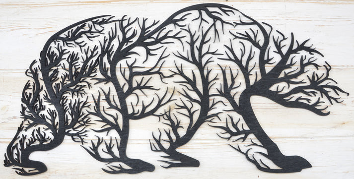 Bear Tree Wall Panel For Laser Cutting