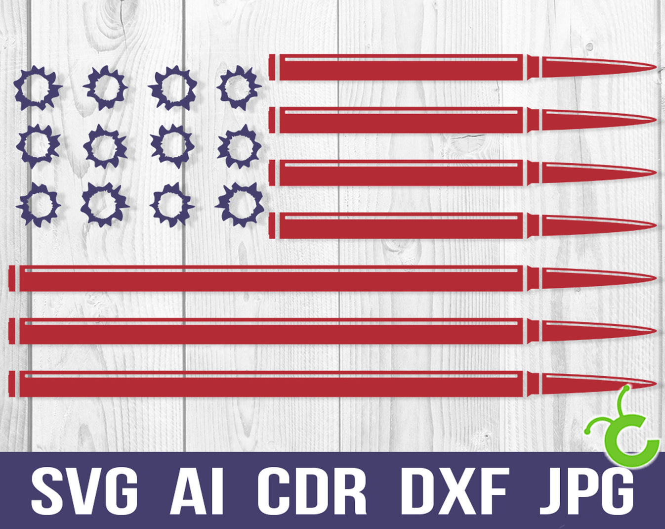 Bullet USA American Flag Svg File