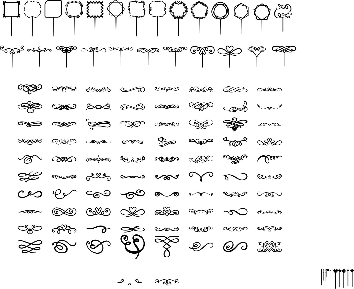 Svg Cake Topper Elements For Laser Cutting