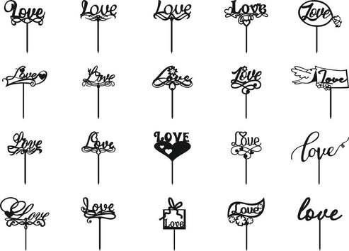 Love Cake Topper For Laser Cutting