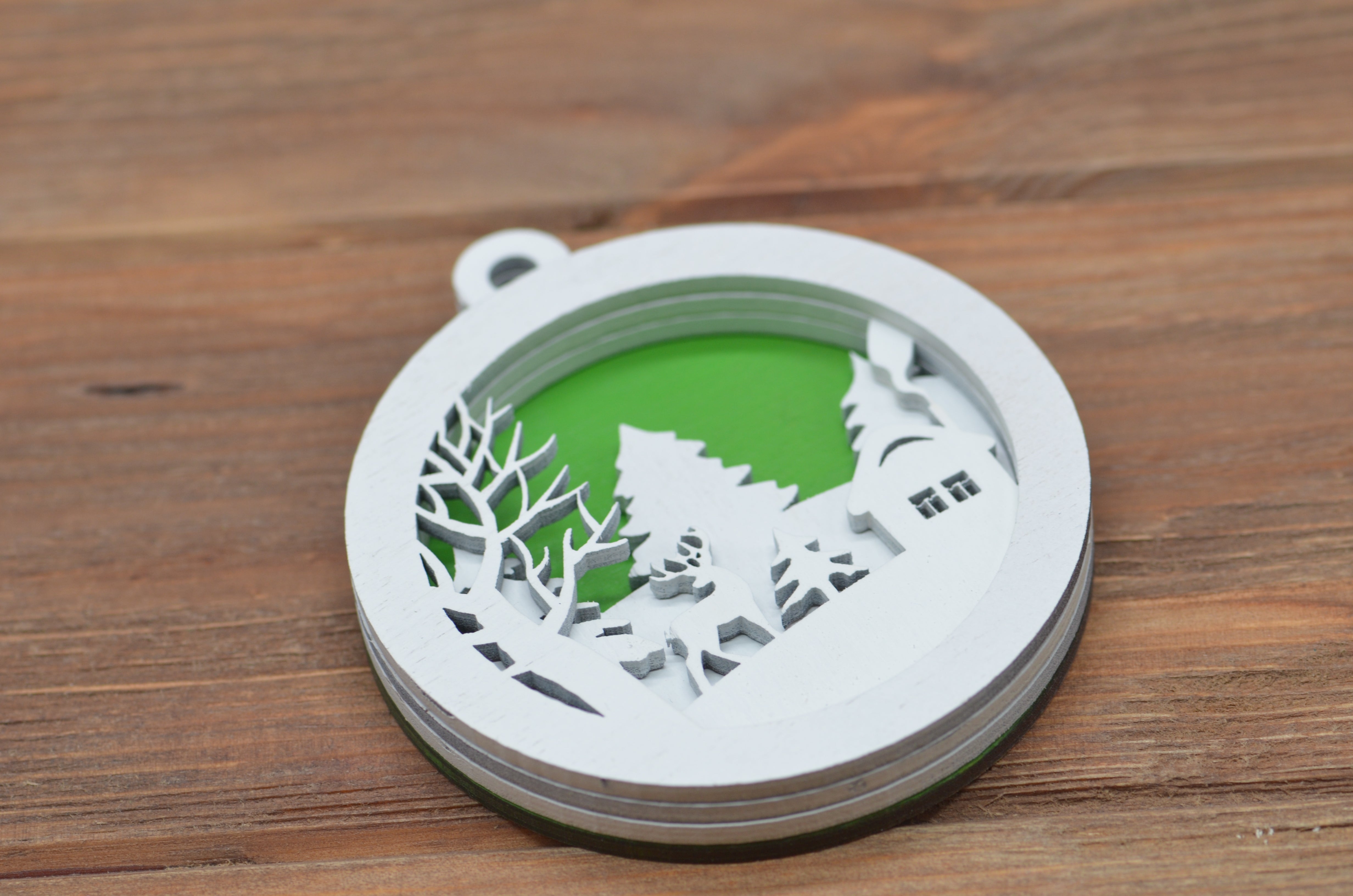 Christmas Multi Layer Deer Svg Ornament