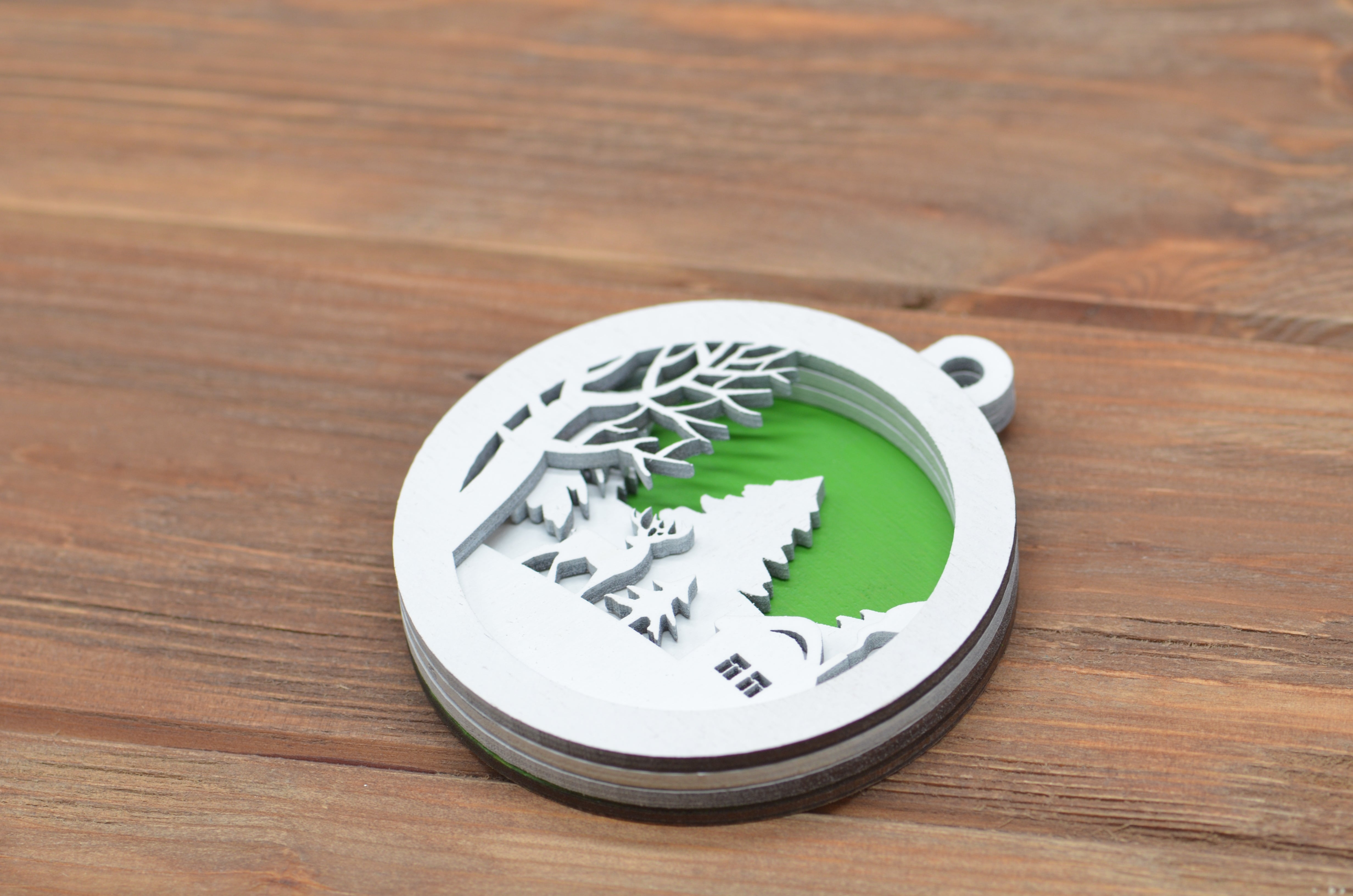 Christmas Multi Layer Deer Svg Ornament