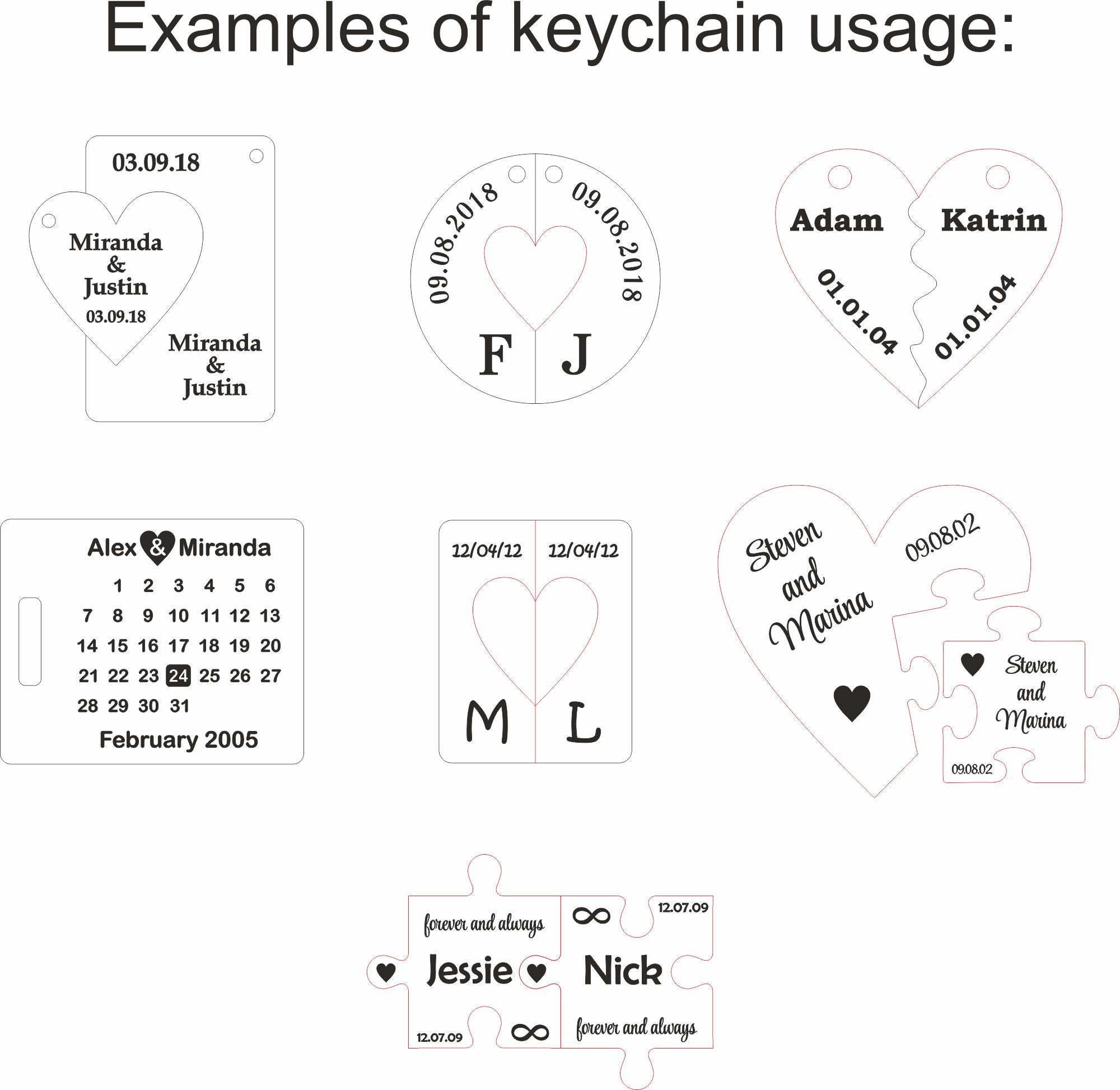 Valentine's Day Keychain Svg Template