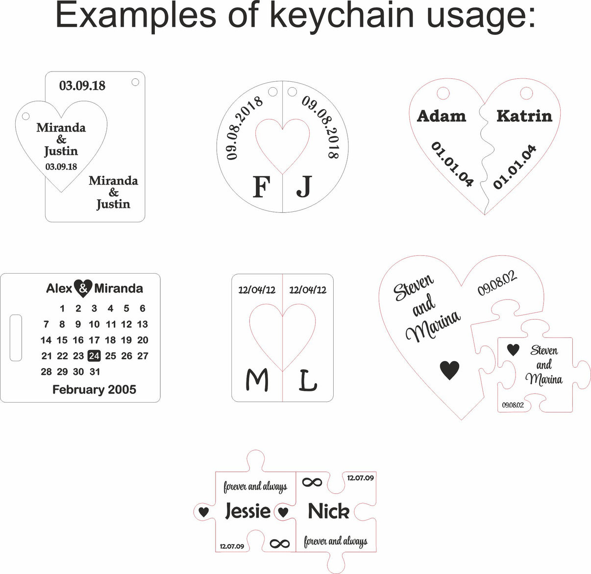 Valentine's Day Keychain Svg Template