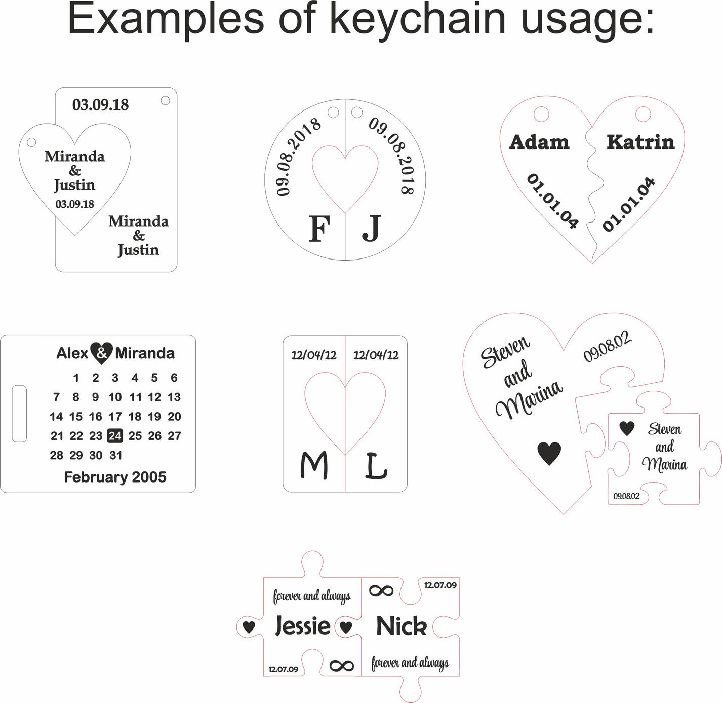 Valentine's Day Keychain Svg Template
