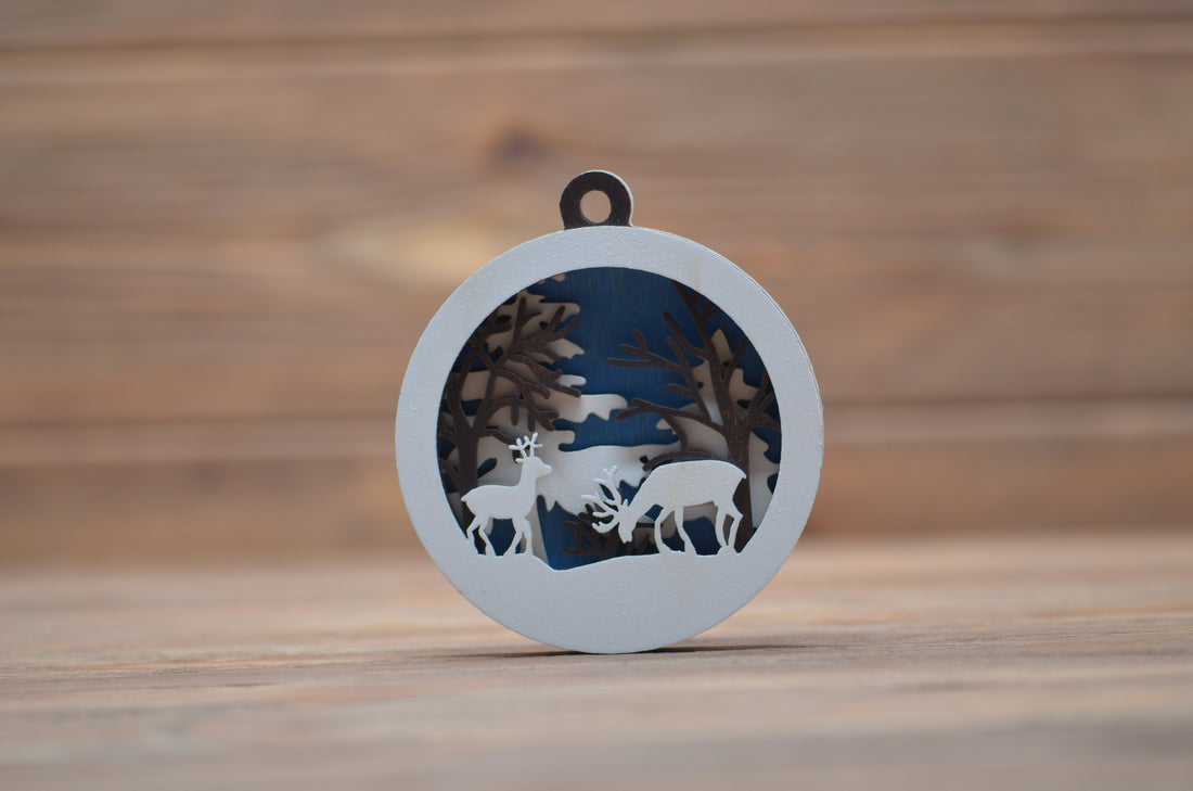 Christmas Deer Scene Svg Cutting Files