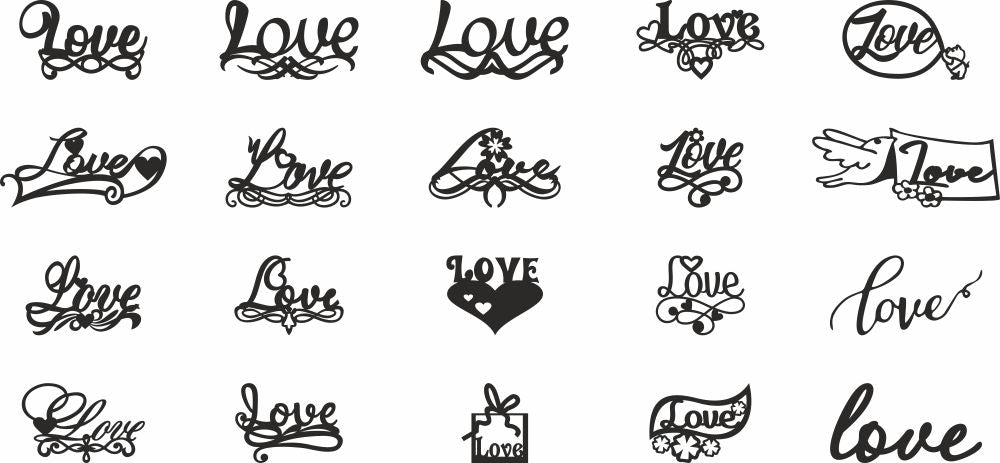 Love Cake Topper For Laser Cutting