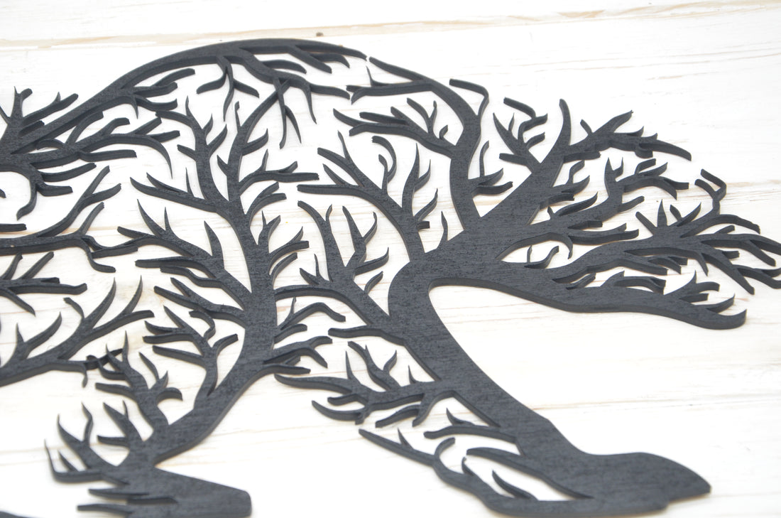 Bear Tree Wall Panel For Laser Cutting