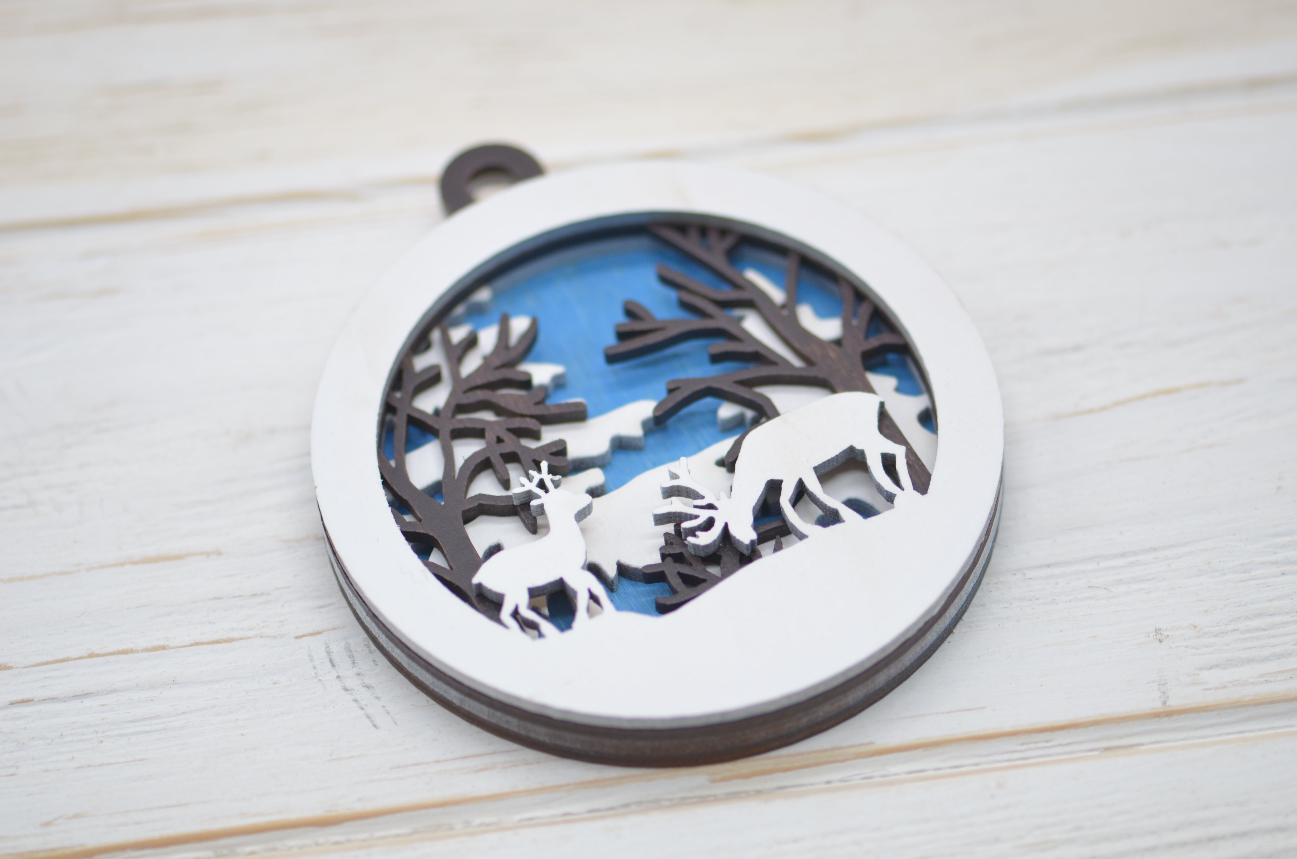 Christmas Deer Scene Svg Cutting Files